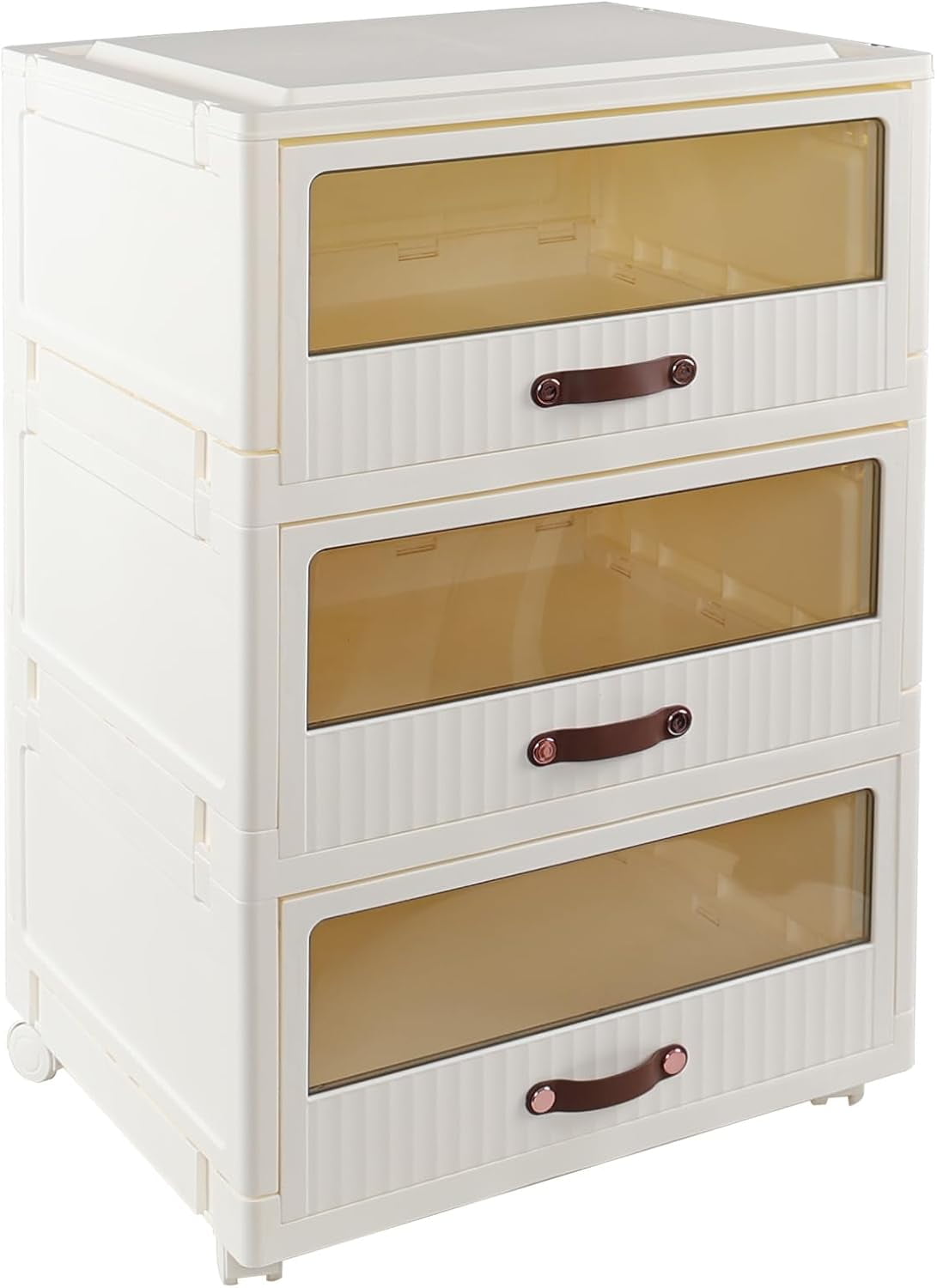 3 Drawer Stackable Storage Tower, Plastic Drawers Storage Cabinet with ...