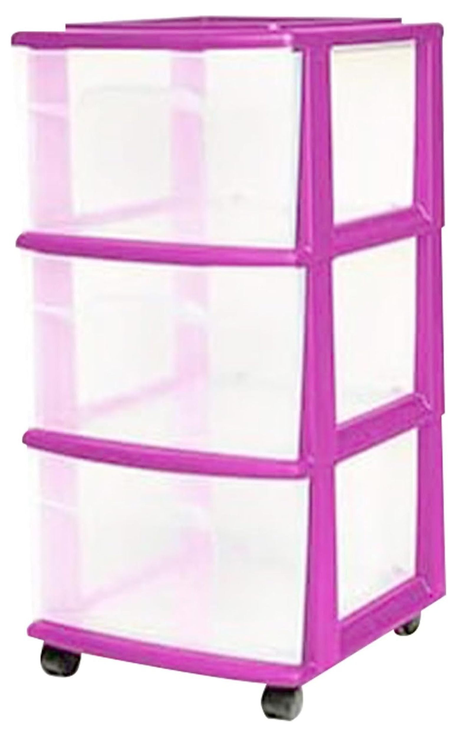 3-Drawer Storage Cart, Plastic Home, Dorm, & Office Organizer, Purple ...