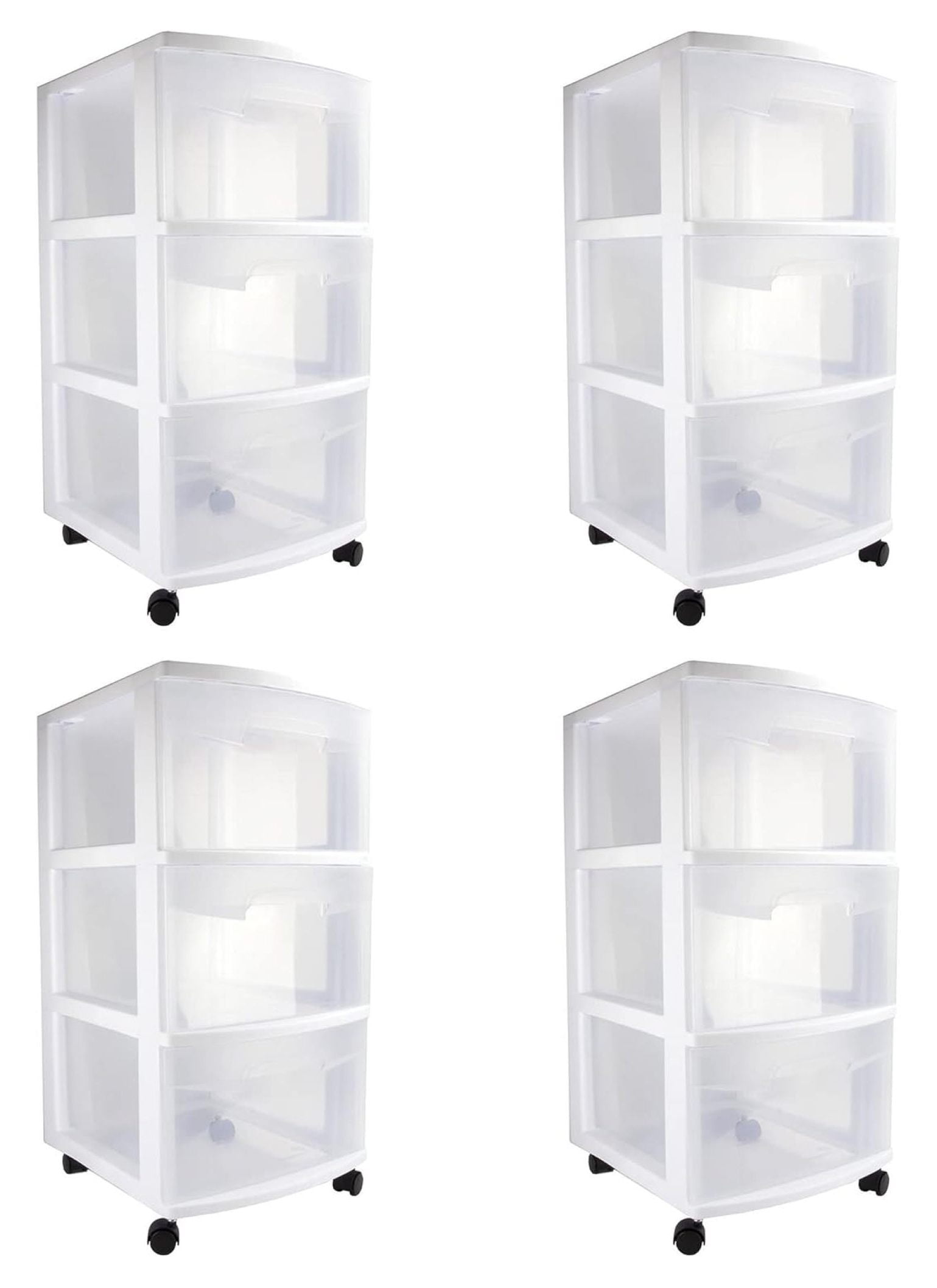 3 Drawer Storage Cart, Plastic Rolling Cart with Wheels to Organize ...