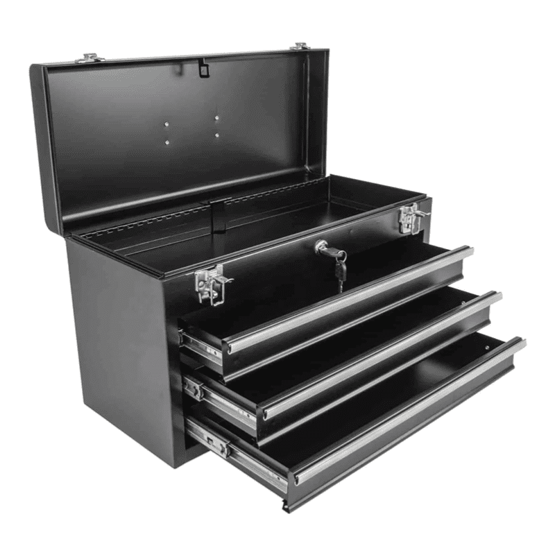 3-Drawer Toolbox, Metal Toolbox with Ball-Bearing Drawer Slides, Rust ...