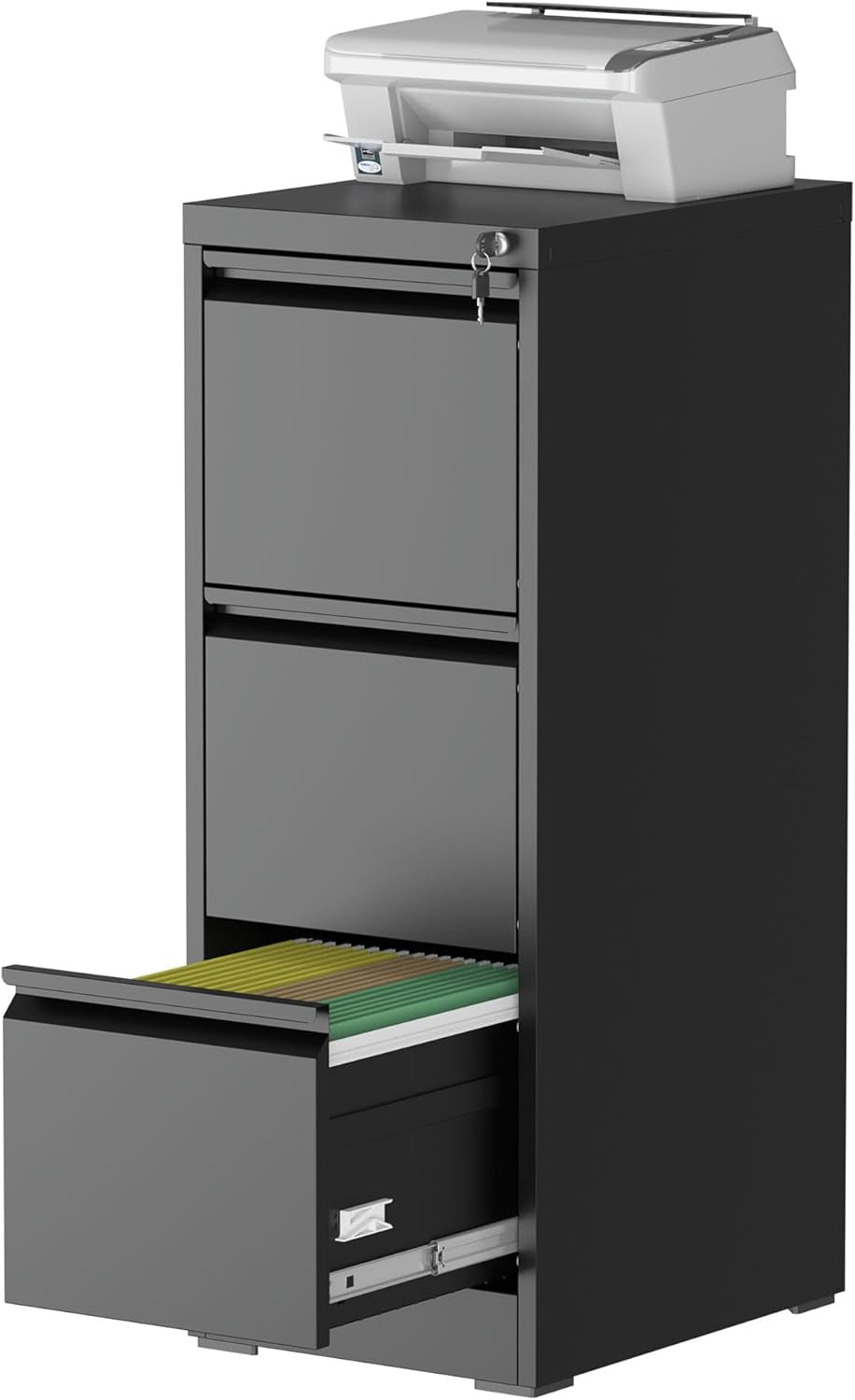 3 Drawer Vertical File Cabinet with Lock, Metal Filing Cabinets for ...