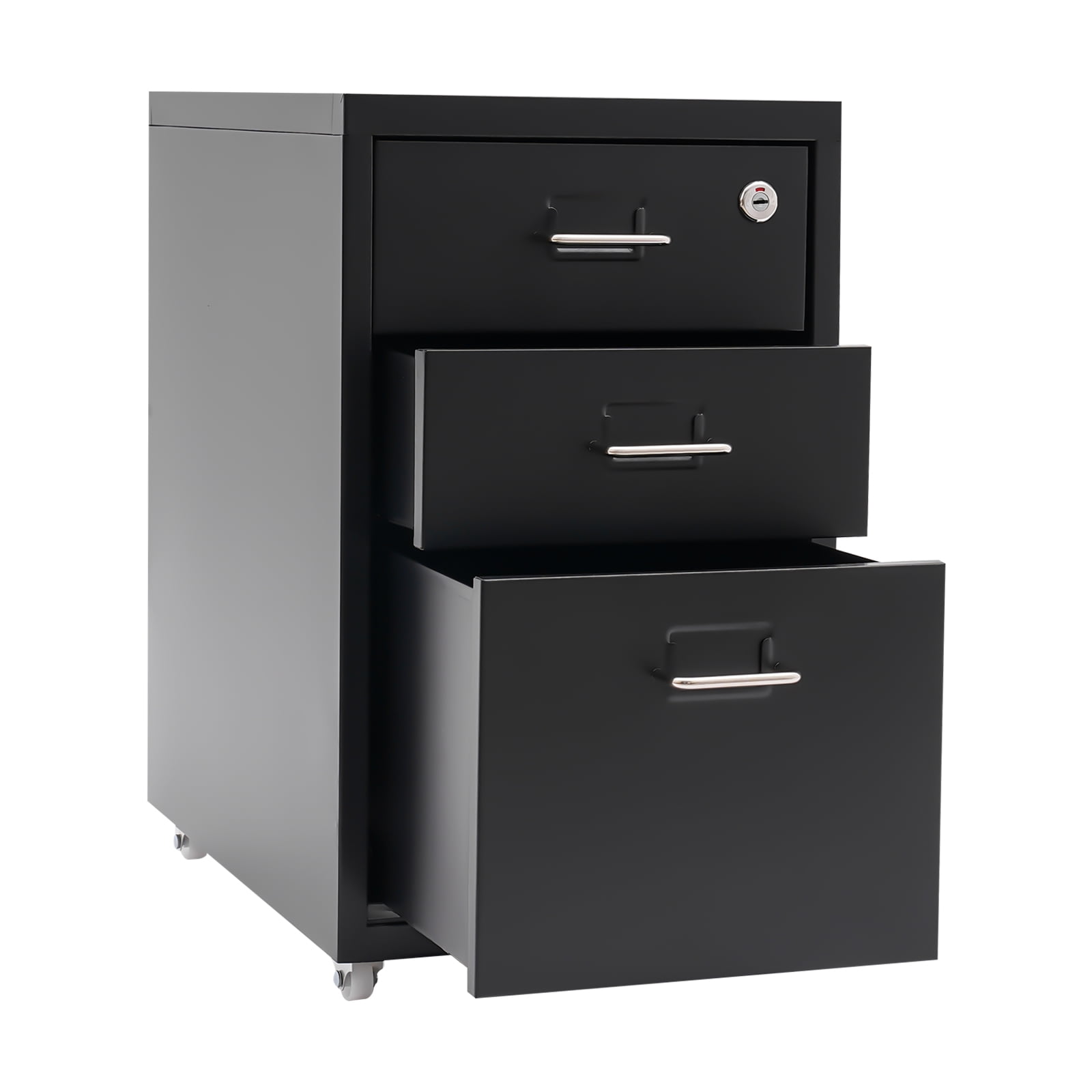 3-Drawer Vertical File Cabinet, Lockable, Sturdy Cold-Rolled Steel with ...