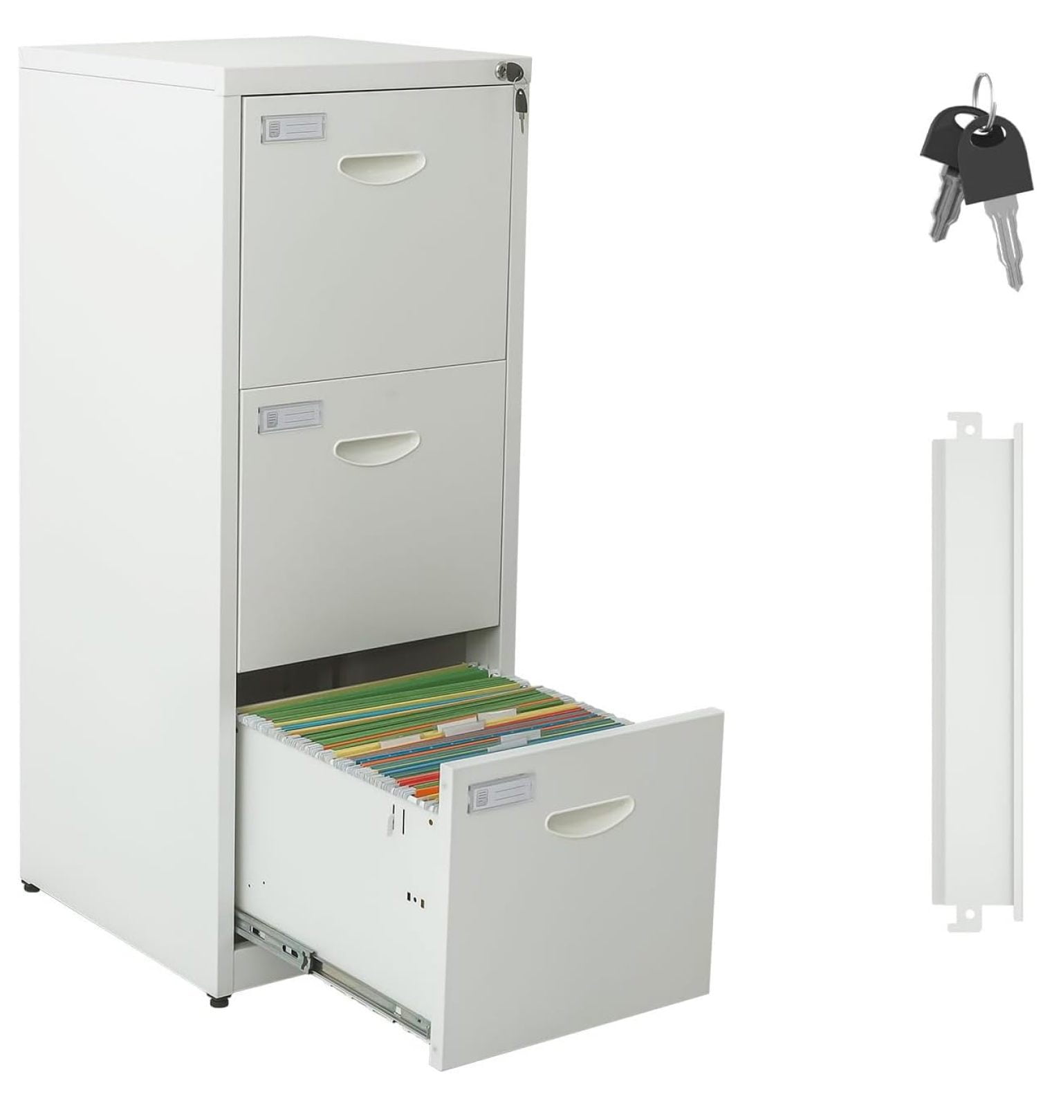 3-Drawer Vertical File Cabinet - Metal Filing Cabinets with Lock ...