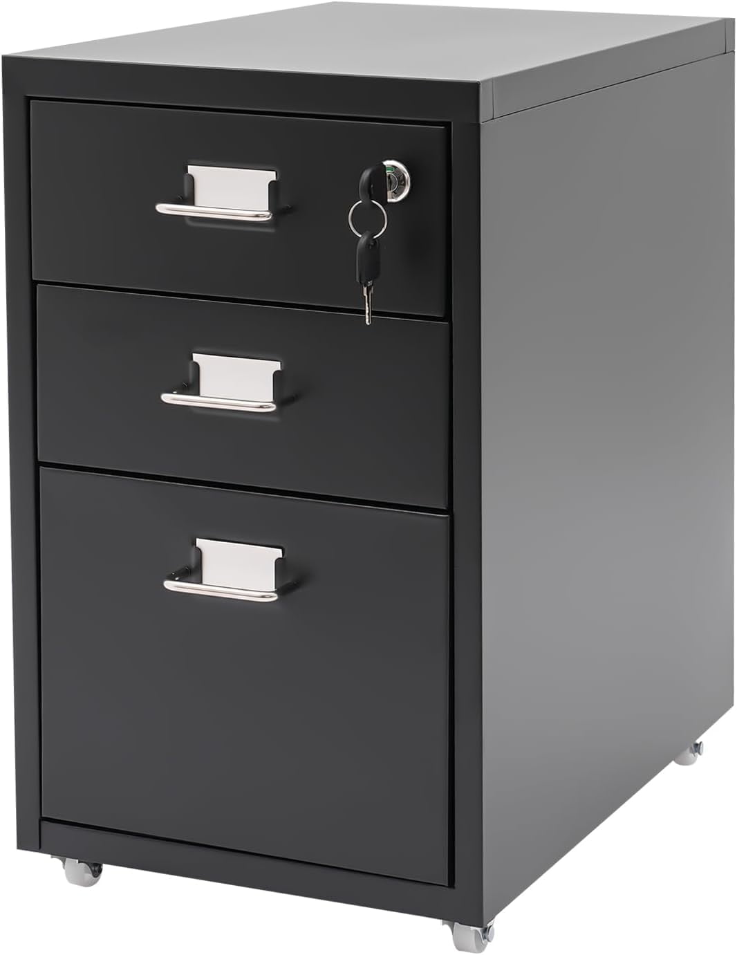 3-Drawer Vertical File Cabinet - Metal Mobile File Cabinet with Lock ...