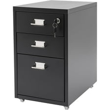 IKIMI Lockable Rolling Office 3 Drawer Mobile File Cabinet, Under Desk ...