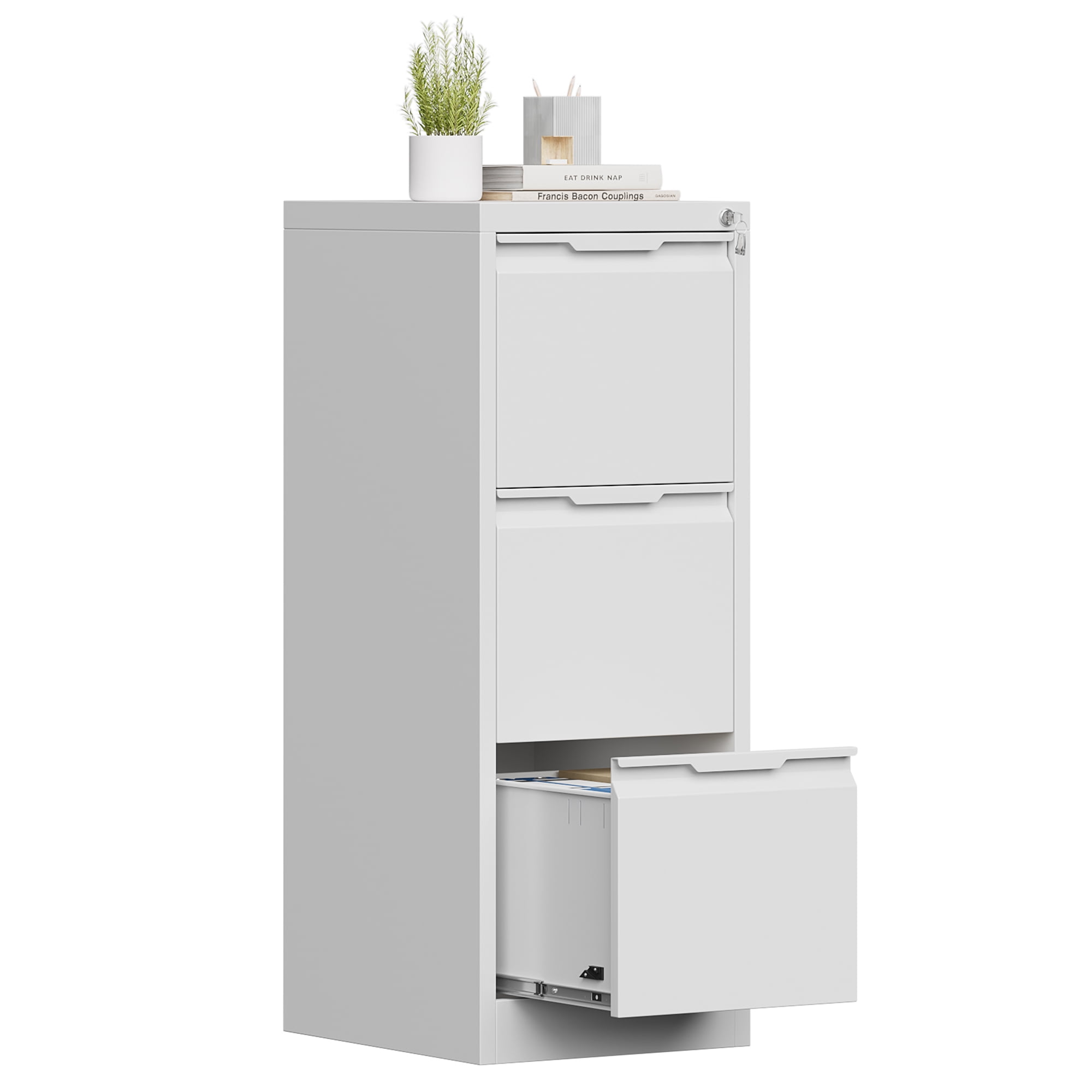 Coolsun 3 Drawer File Cabinets with Lock, Small Filing Cabinets for ...