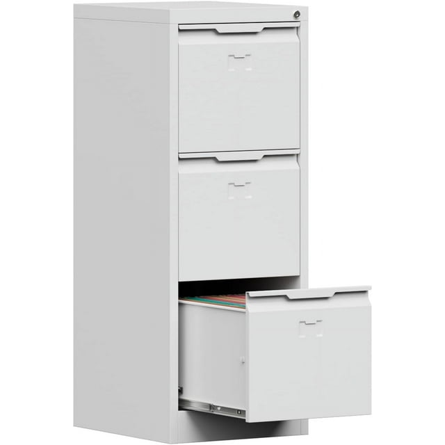 Coolsun 3 Drawer Metal File Cabinet with Lock, Vertical Filing Cabinet ...