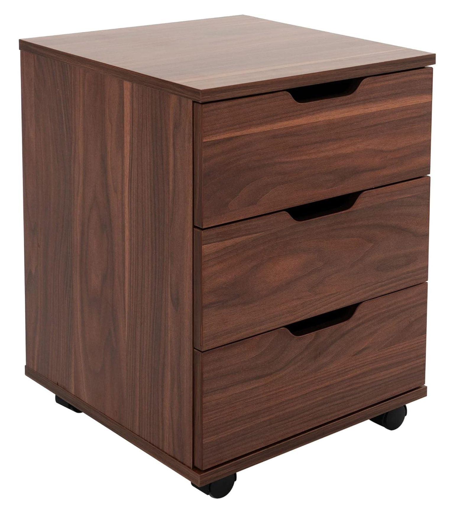 3-Drawer Vertical Filing Cabinet Rolling Wood Mobile File Cabinets ...