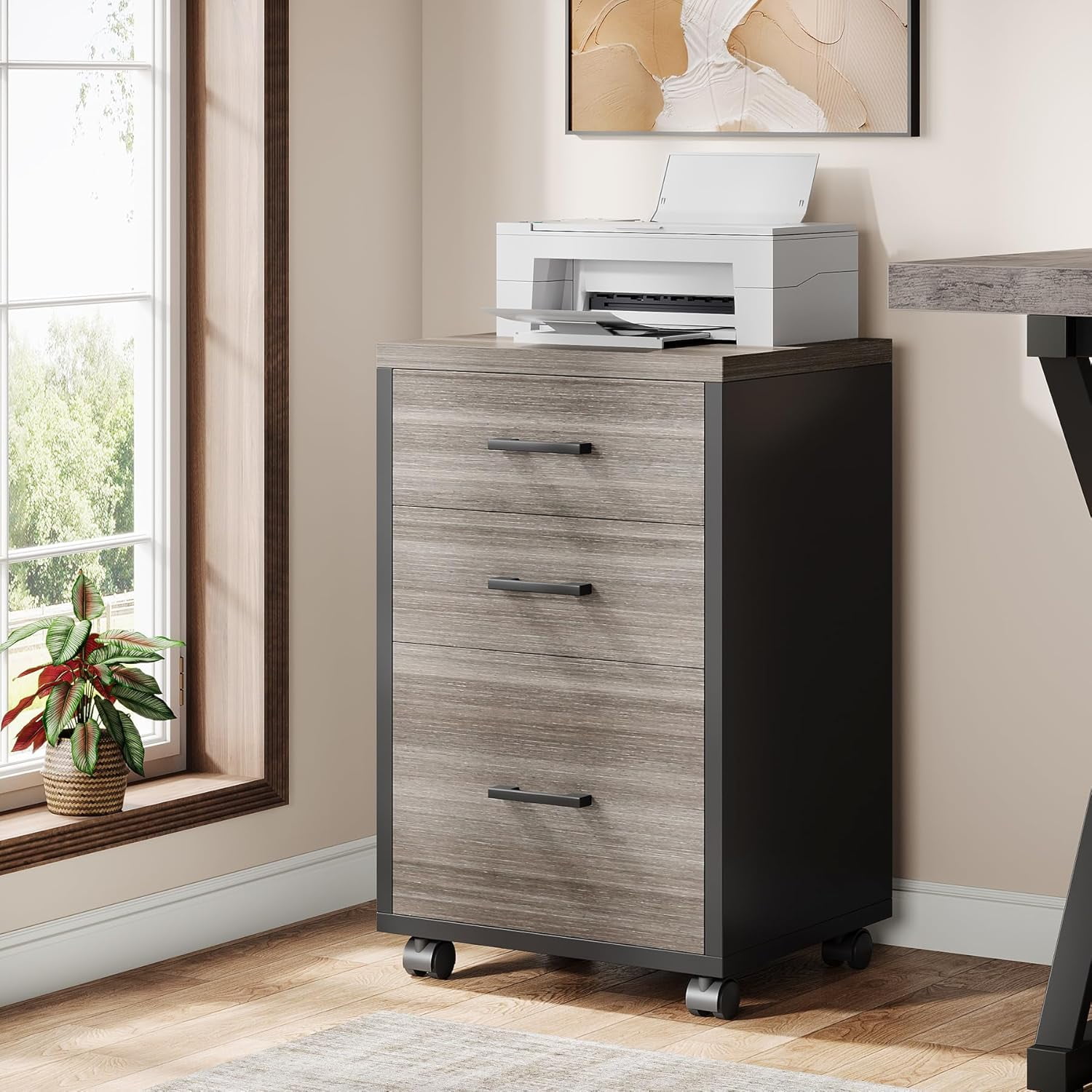 3 Drawer Vertical Mobile Filing Cabinet Under Desk Rolling Printer ...