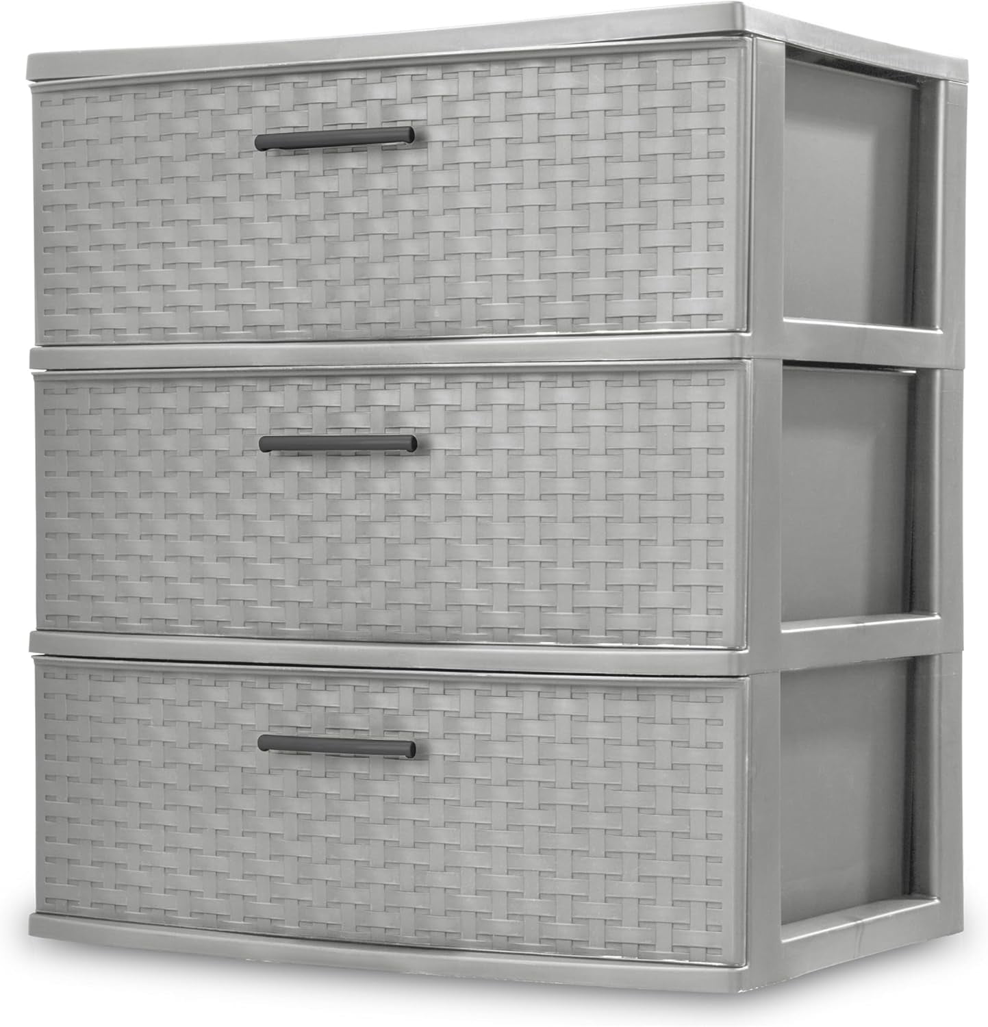 3 Drawer Wide Weave Tower Cement, Gray - Walmart.com
