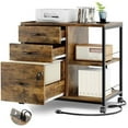 3 Drawer Wood File Cabinet with Socket and USB Charging Ports for ...