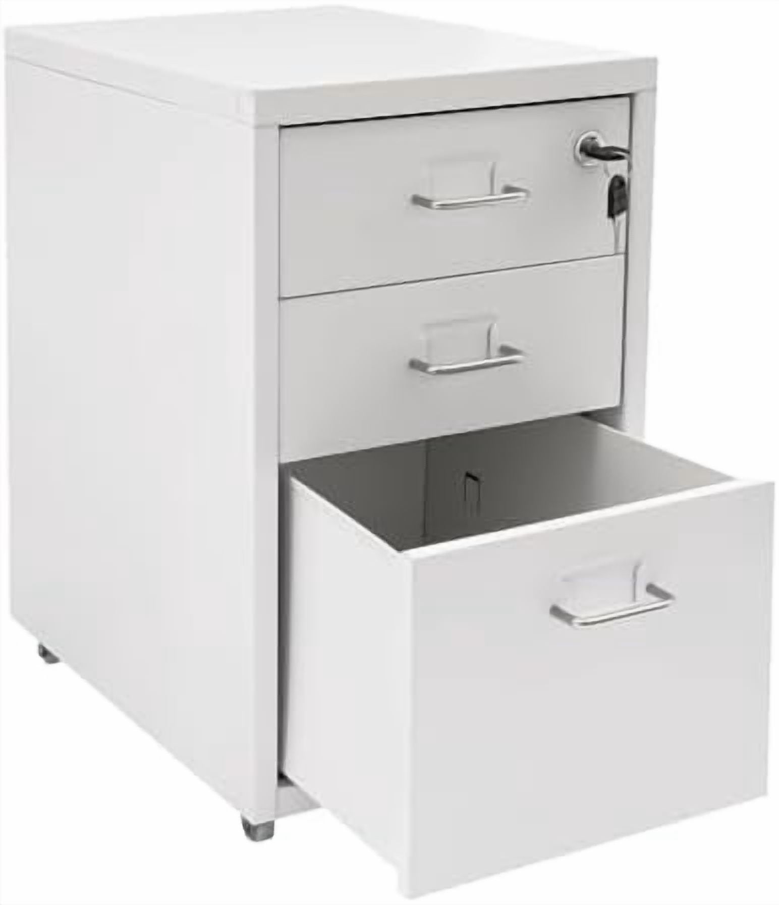 3 Drawers File Cabinet with Lock Rolling Mobile Filing Cabinet with ...