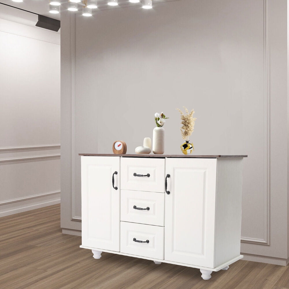 3 Drawers Sideboard Cupboard 2 Door Kitchen Buffet Accent Storage Cabinet US - Walmart.com