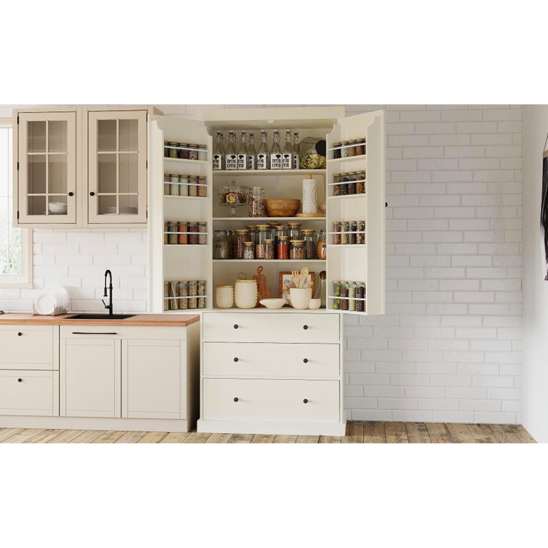 3 Drawers with 2 Handles - Convenient Kitchen Pantry Access - Walmart.com