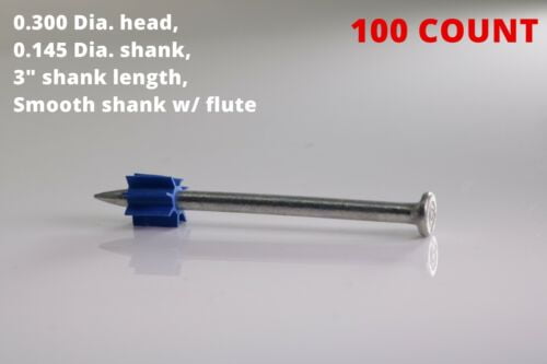 3" Drive Pins Attaching 2x4 Lumber to Concrete Slab Block Steel Studs ...