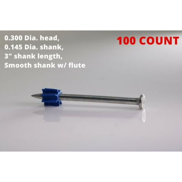 3" Drive Pins Attaching 2x4 Lumber to Concrete Slab Block Steel Studs ...