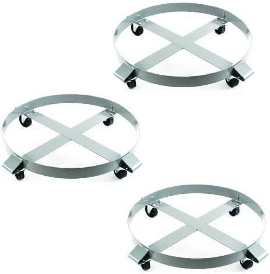3 Drum 1000 lb 55 Gal w Swivel Casters Heavy Duty Steel Frame Non ...