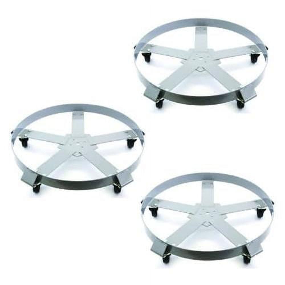 3 Drum Dolly 55 Gal 5 Wheel Swivel Casters Heavy Steel Frame Easy Roll ...