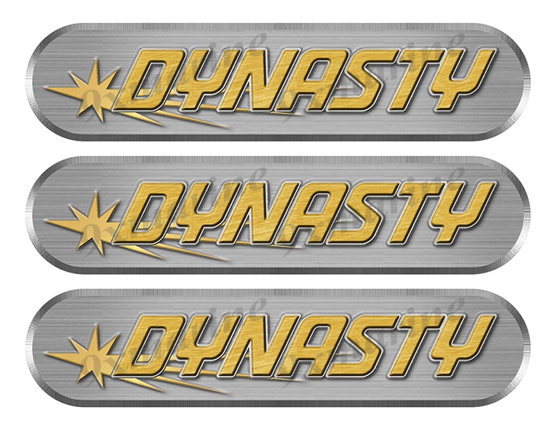3 Dynasty Remastered Stickers. Brushed Metal Style - 10" long - Walmart.com