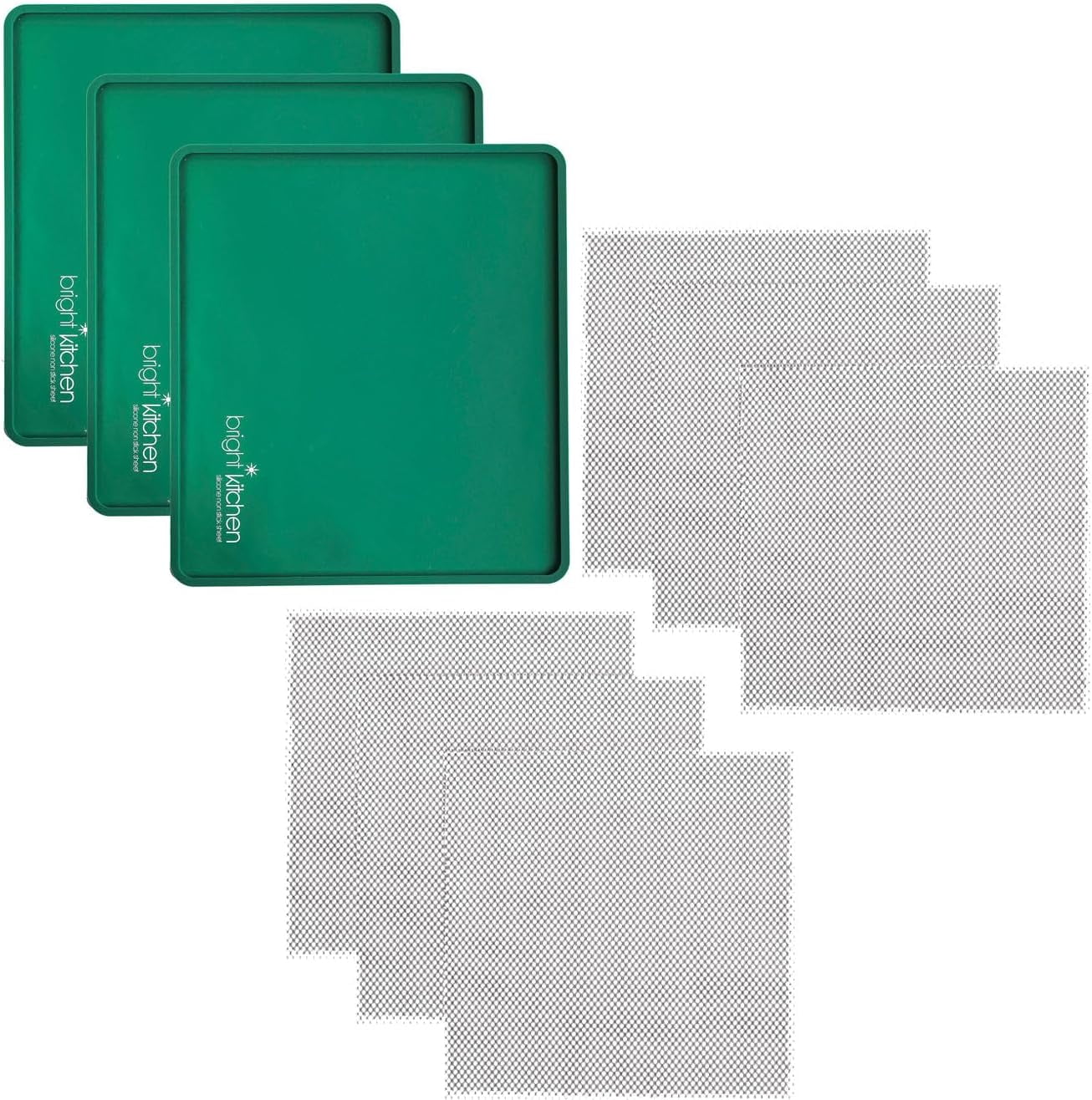 3 Edge Fruit Leather Silicone + 6 Mesh Screen Dehydrator Sheets ...