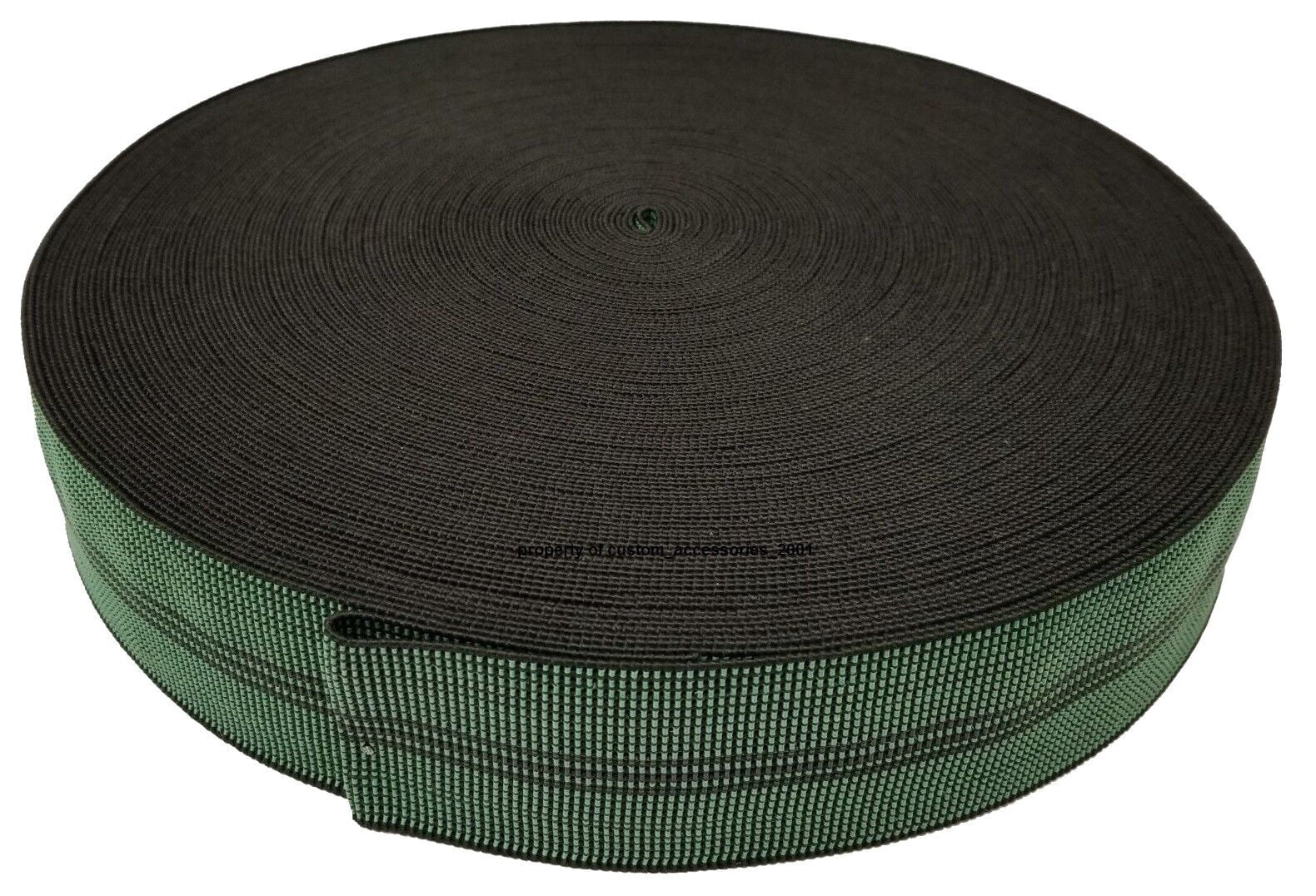 3" Elastic Furniture Webbing Upholstery 65% Stretch [Black/Green] 330 ...