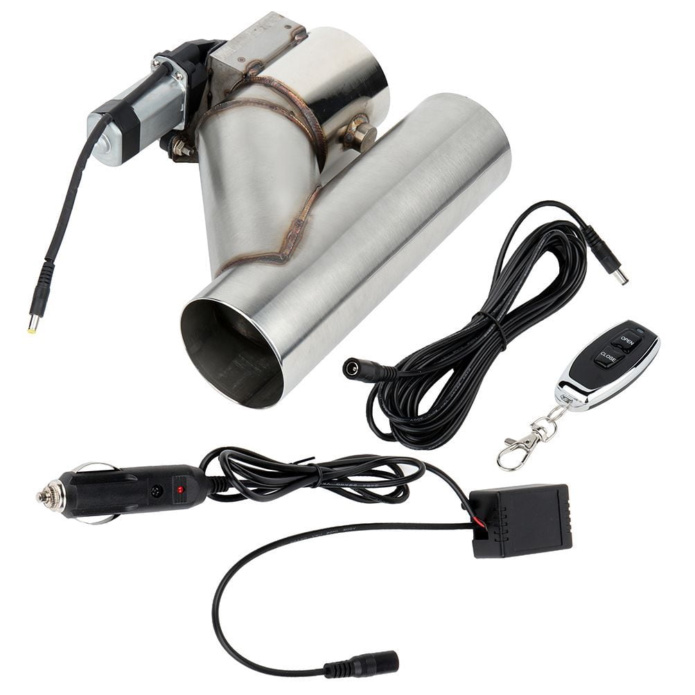 3" Electric Exhaust Cutout Valve Kit - 76mm Chrome Stainless Steel ...
