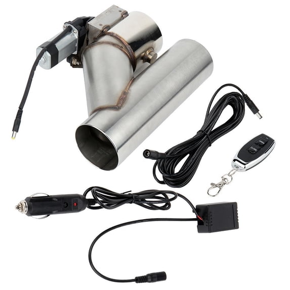 3" Electric Exhaust Cutout Valve Kit - 76mm Chrome Stainless Steel ...