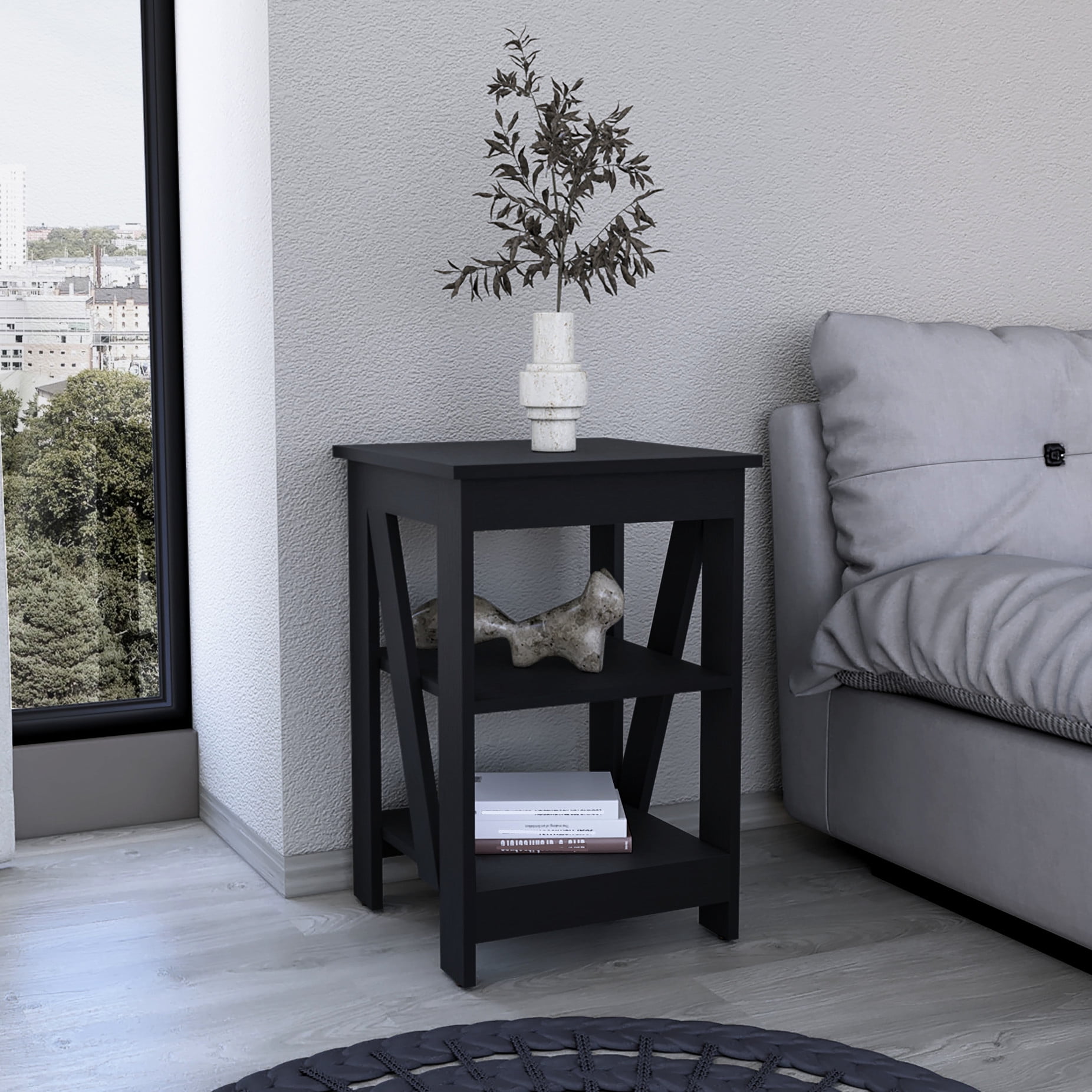 3 End Table In Black For Home Office - Spacious And Stylish With Extra ...