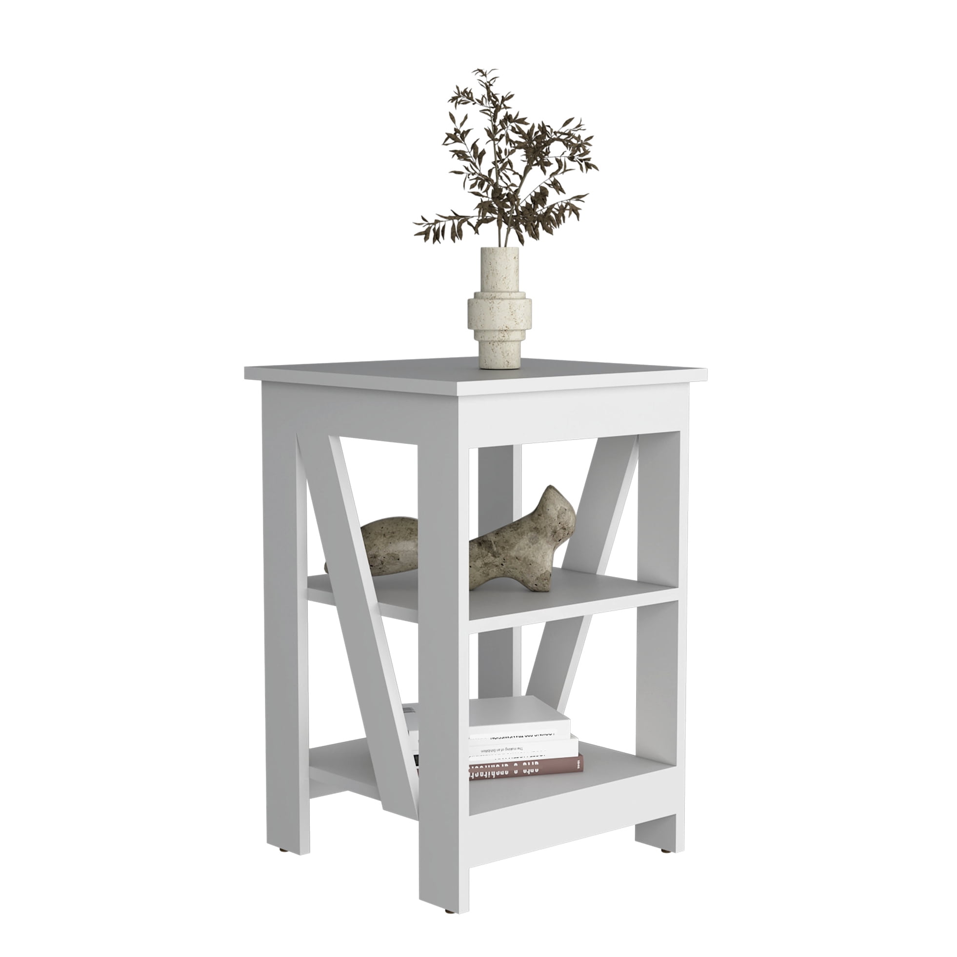 3 End Table/nightstand, White - Elegant & Practical Design Side Table ...