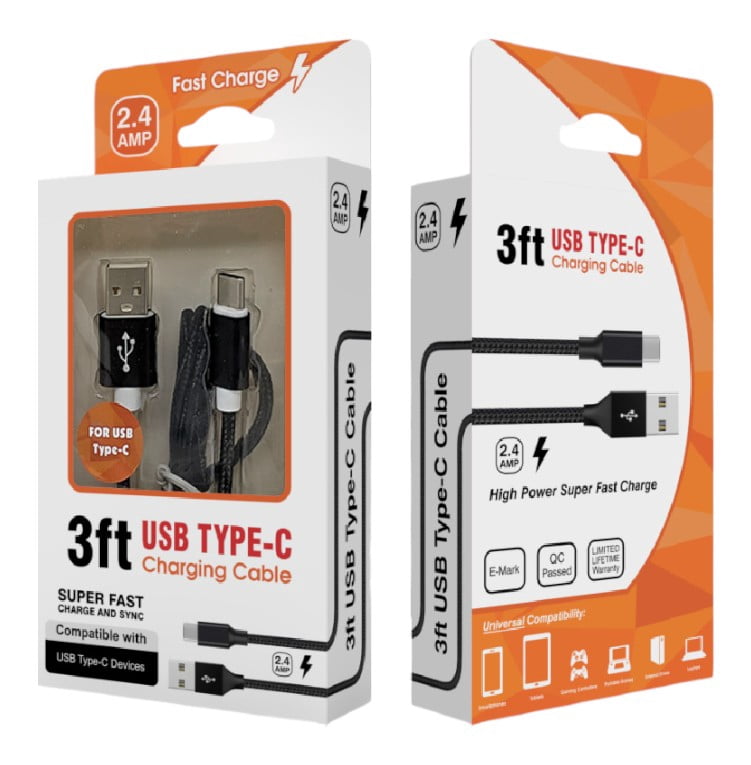 3 FOOT CABLE USBA to USBC - Walmart.com