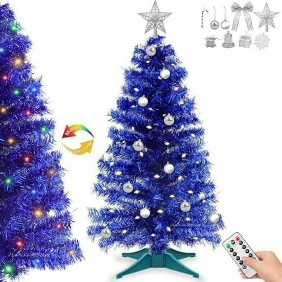 3 FT Artificial Small Christmas Tree Hanukkah Decor 50 Warm White ...