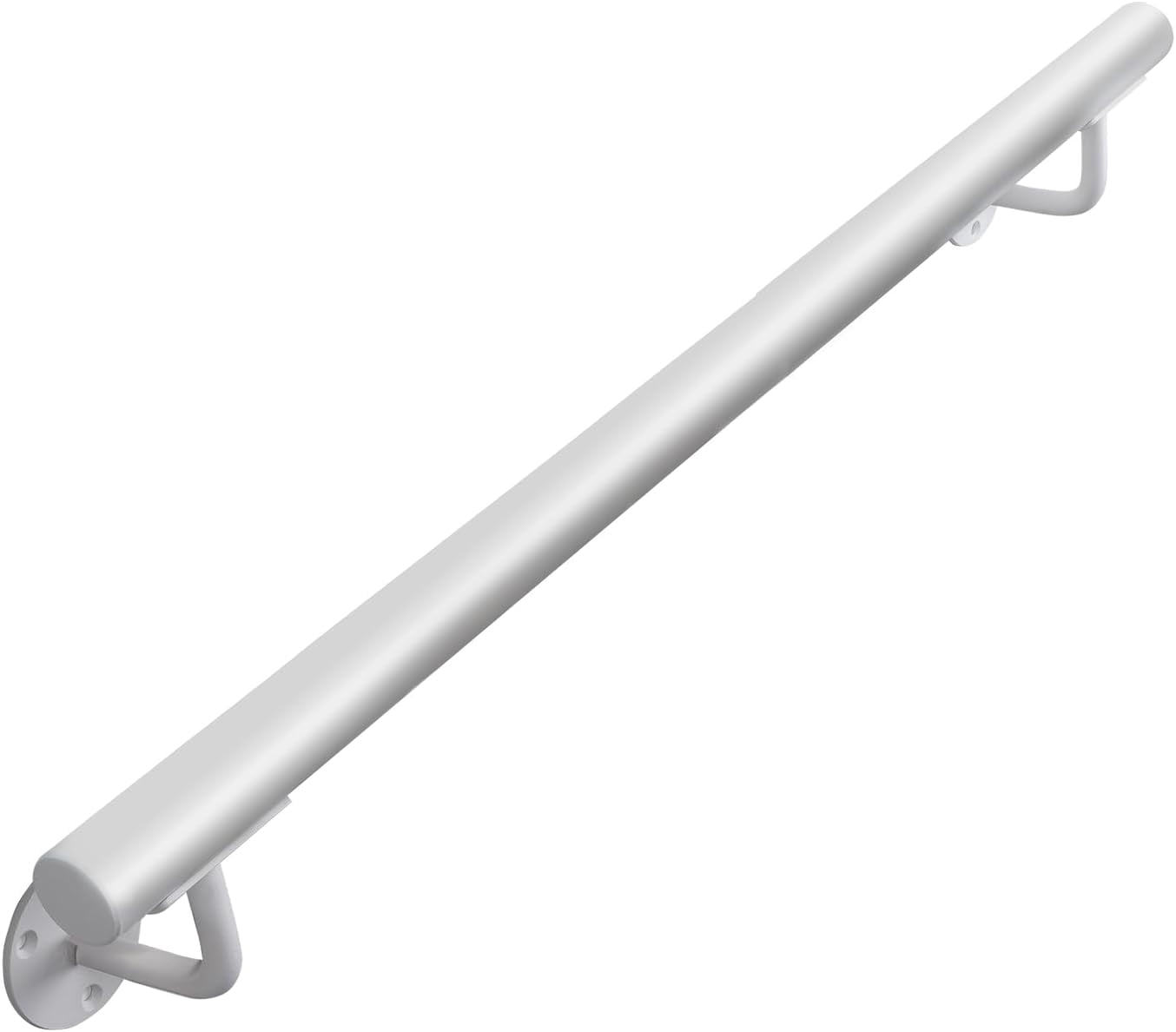 3 FT Heavy Duty Metal Stairs Railing Indoor White, Wall Mount Pipe ...
