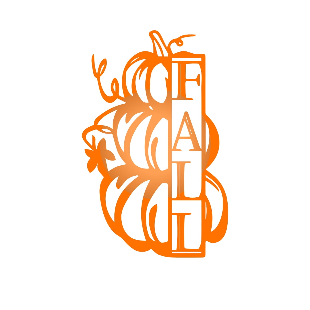 ''3 Fall pumpkings'' - 25'' x 16'' Festive Thanksgiving Vinyl Wall Art ...