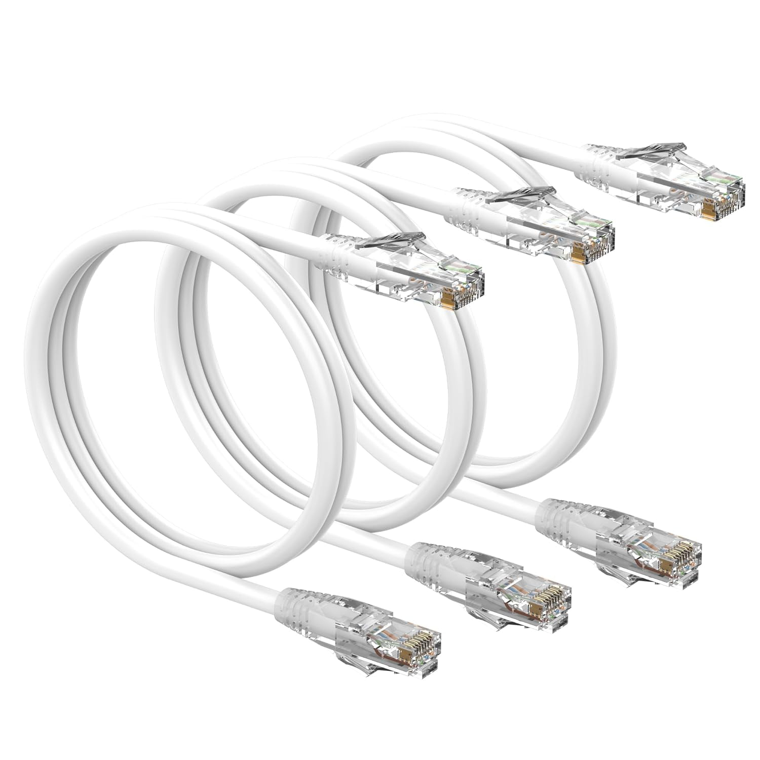 3 Feet Cat6 Patch Cable(3 Pack), Solid Pure Copper Patch Cord, Cat 6 ...