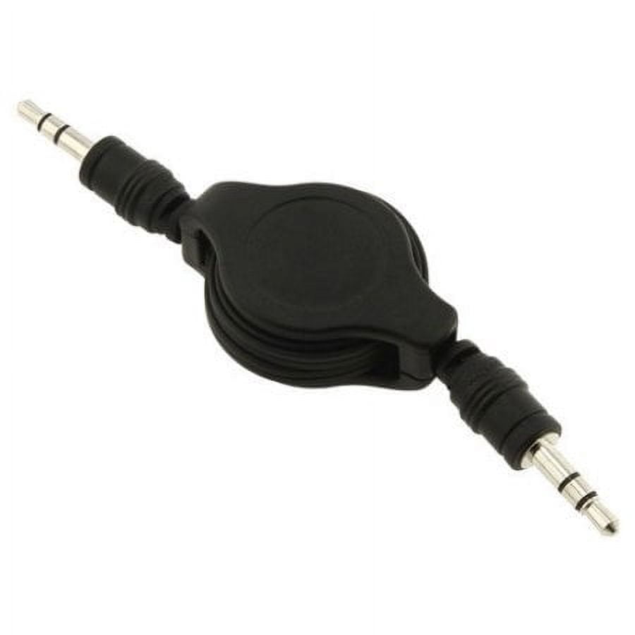3 Feet Retractable Mini 3.5mm Plug Male to Male Stereo Auxiliary Aux ...