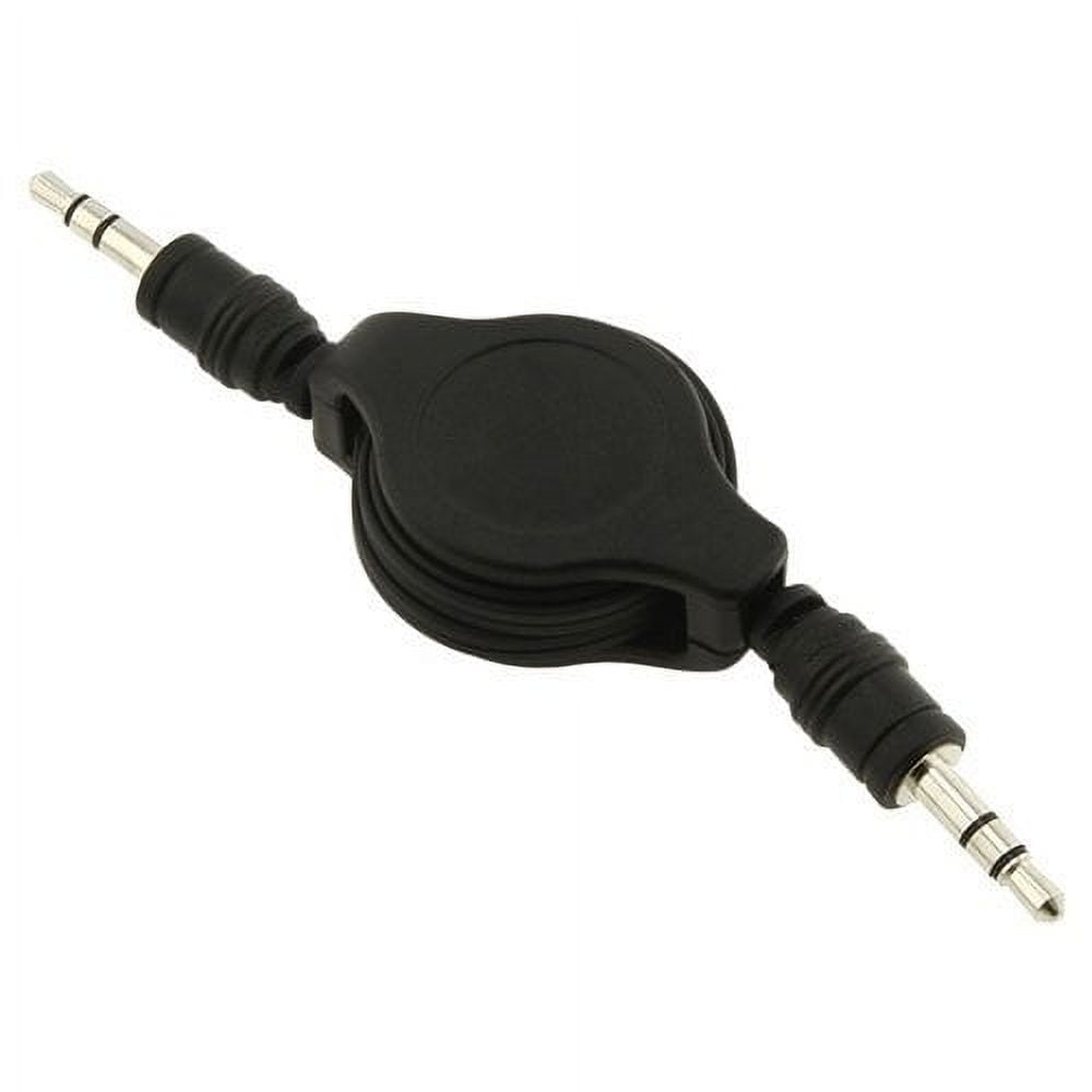 3 Feet Retractable Mini 3.5mm Plug Male to Male Stereo Auxiliary Aux ...