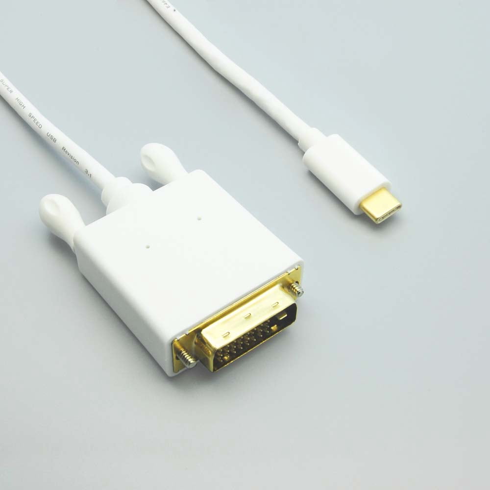 3 Feet USB Type C to DVI Male Cable White - Walmart Business Supplies