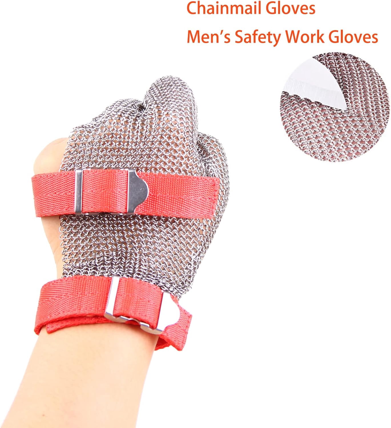 3-Finger Chainmail Protective Glove, Stainless Steel Metal Cut ...