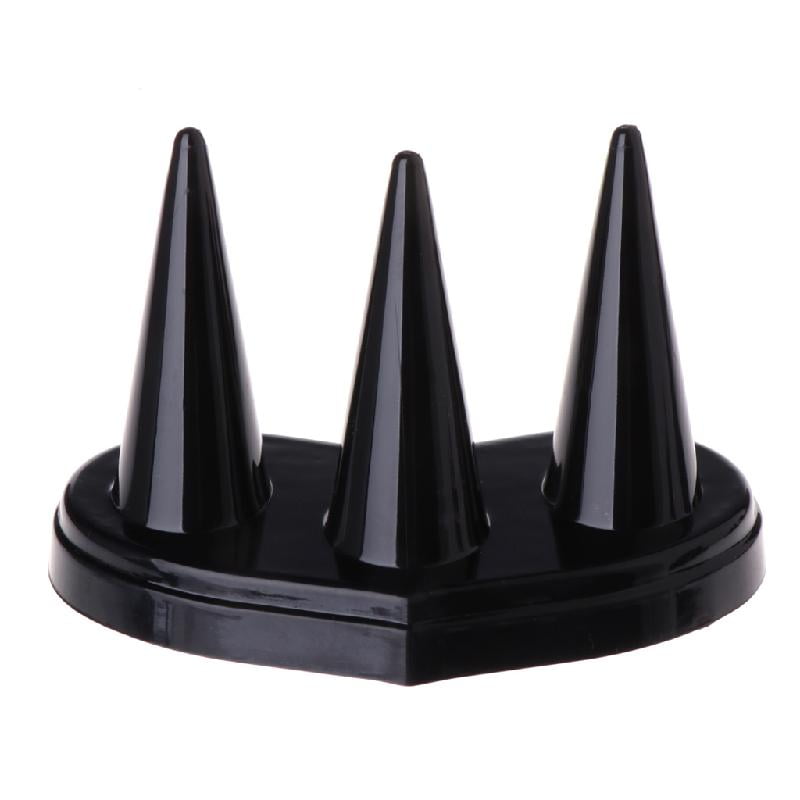 3 Fingers Ring Display Stand Black Velvet Rings Holder for Jewelry ...