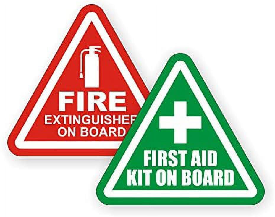 3″ Fire Extinguisher | First Aid Kit on Board Vinyl Decals | Stickers ...