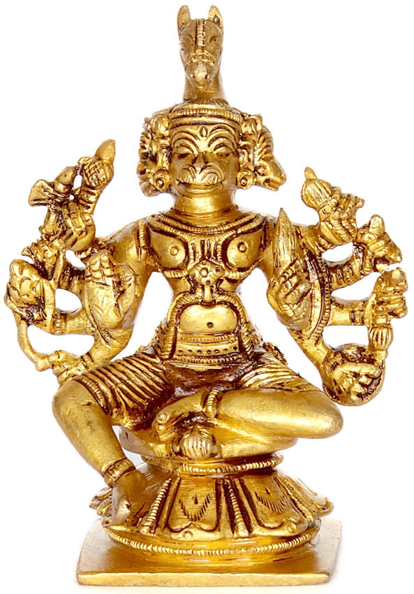 3" Five-Headed (Pancha-Mukhi) Hanuman In Brass | Handmade | Made In ...
