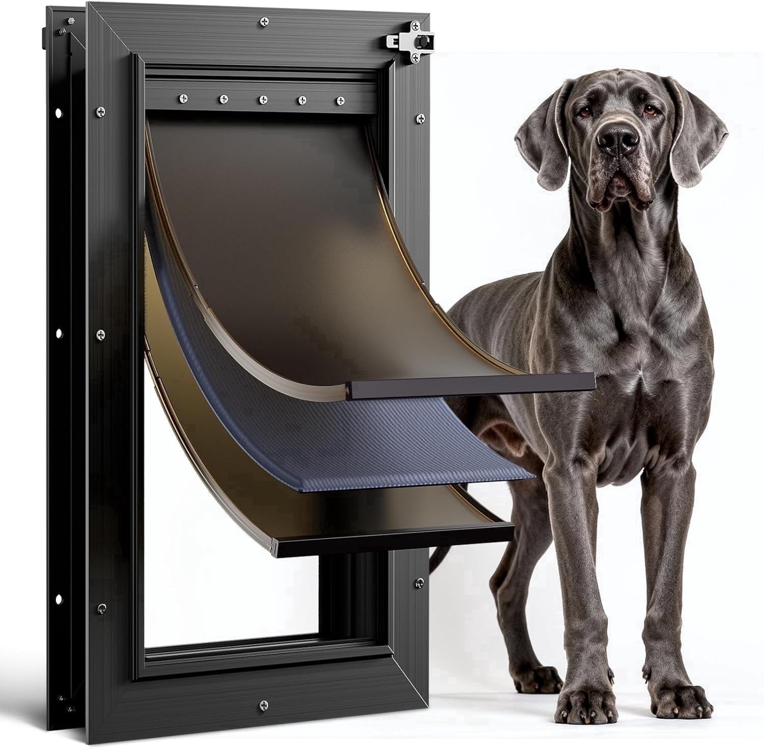 Extra Large Dog Door for Door 3 Flaps Aluminum Dog Door X-Large Doggy ...