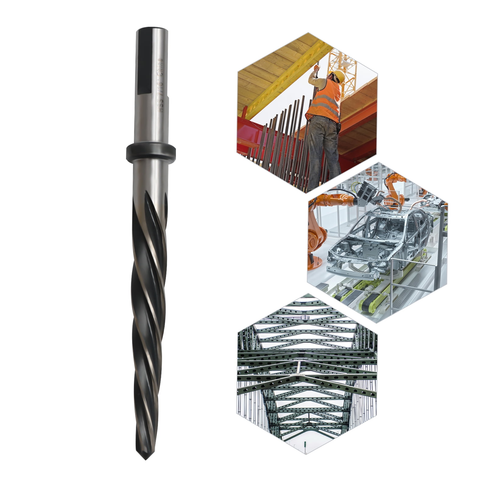 3-Flat Shank 7/16" Bridge Construction Reamer with 1/2" Shank Drill Bit ...