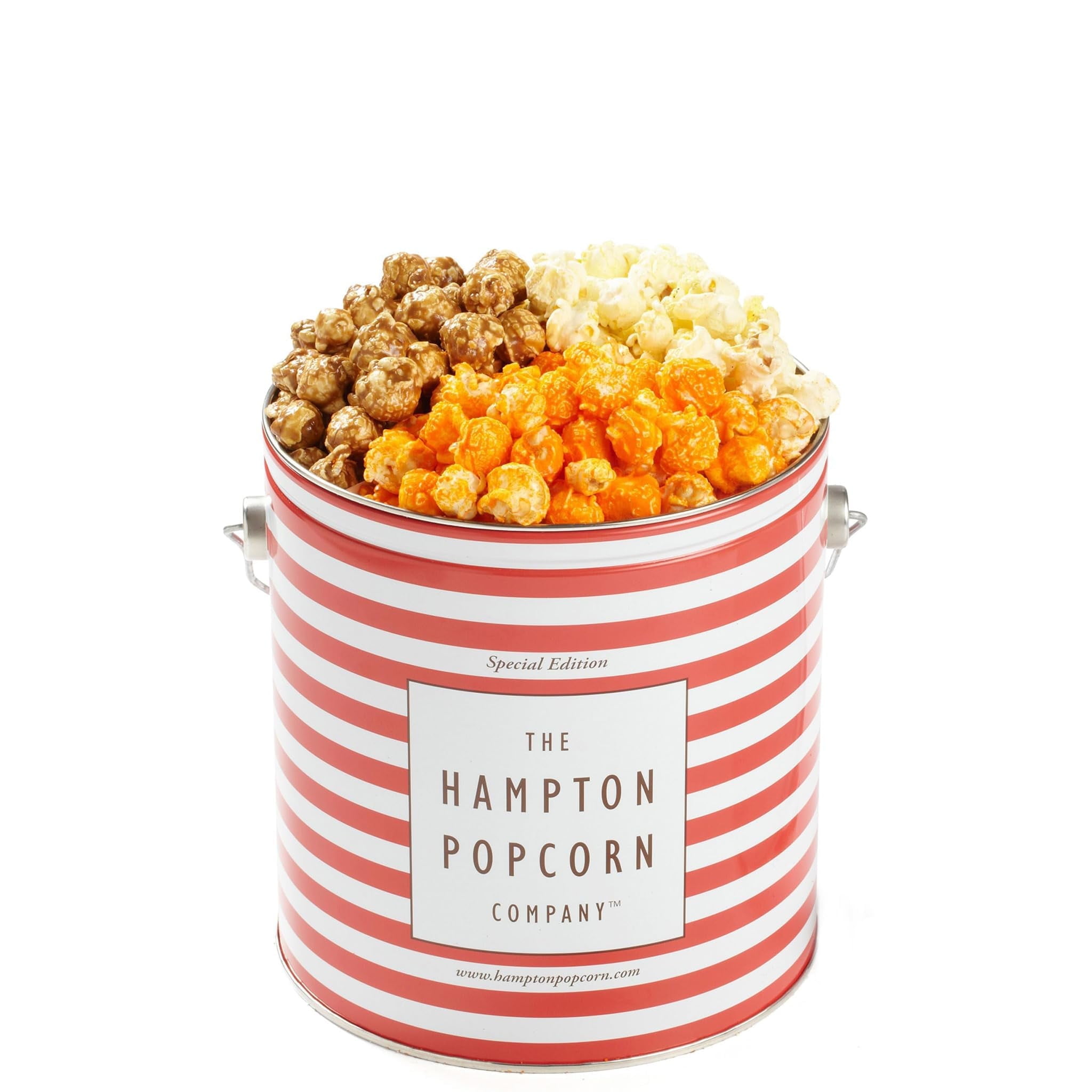 3 Flavor, 1 Gallon Gourmet Popcorn Tin, Butter, Caramel & Orange ...