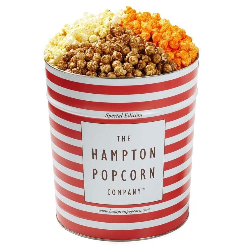 3 Flavor, 3.5 Gallon Gourmet Popcorn Tin, Butter, Caramel & Orange ...