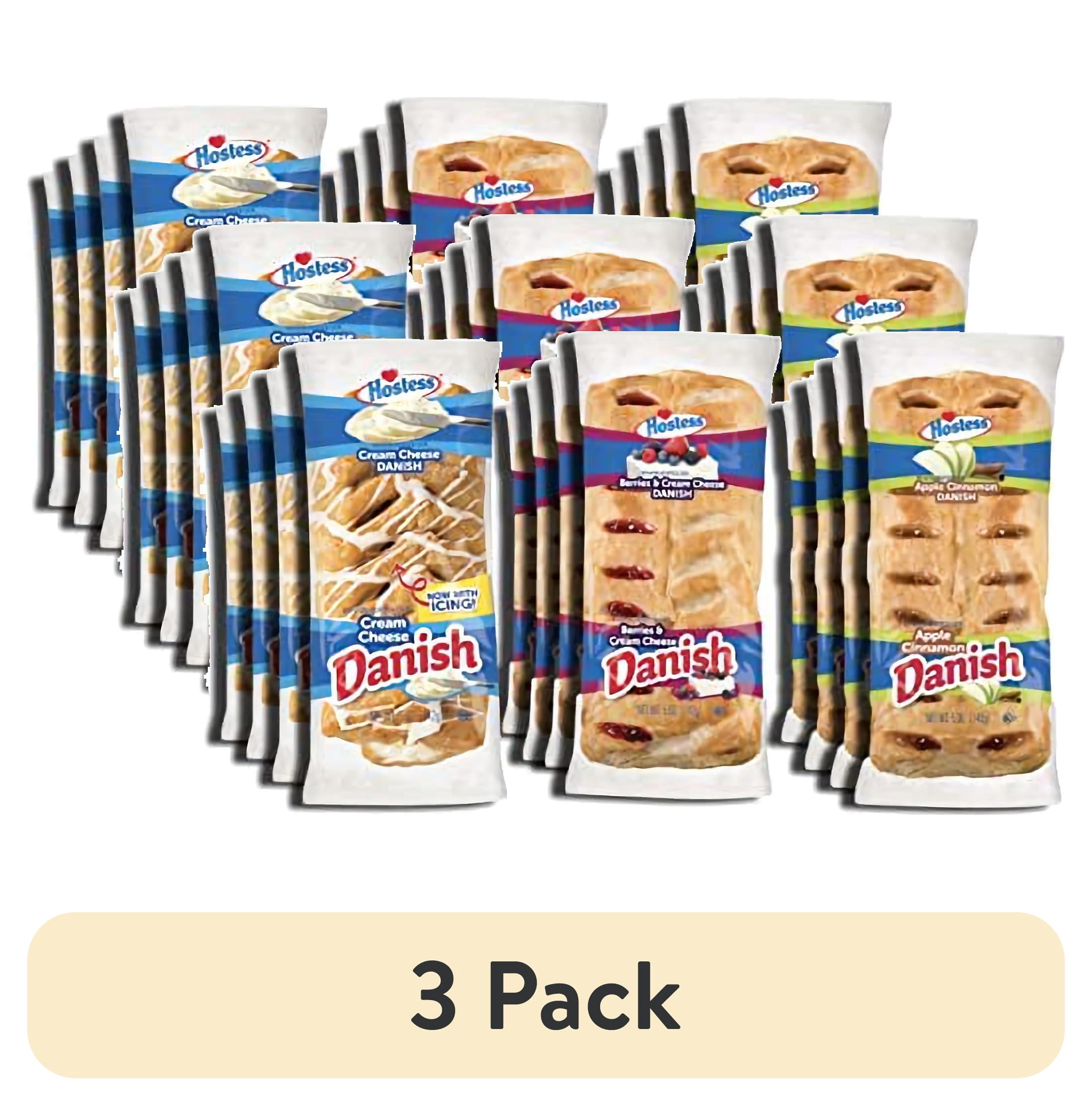 (3 pack) Hostess 3 Flavor Danish Pastries Combo | Apple, Berries n ...