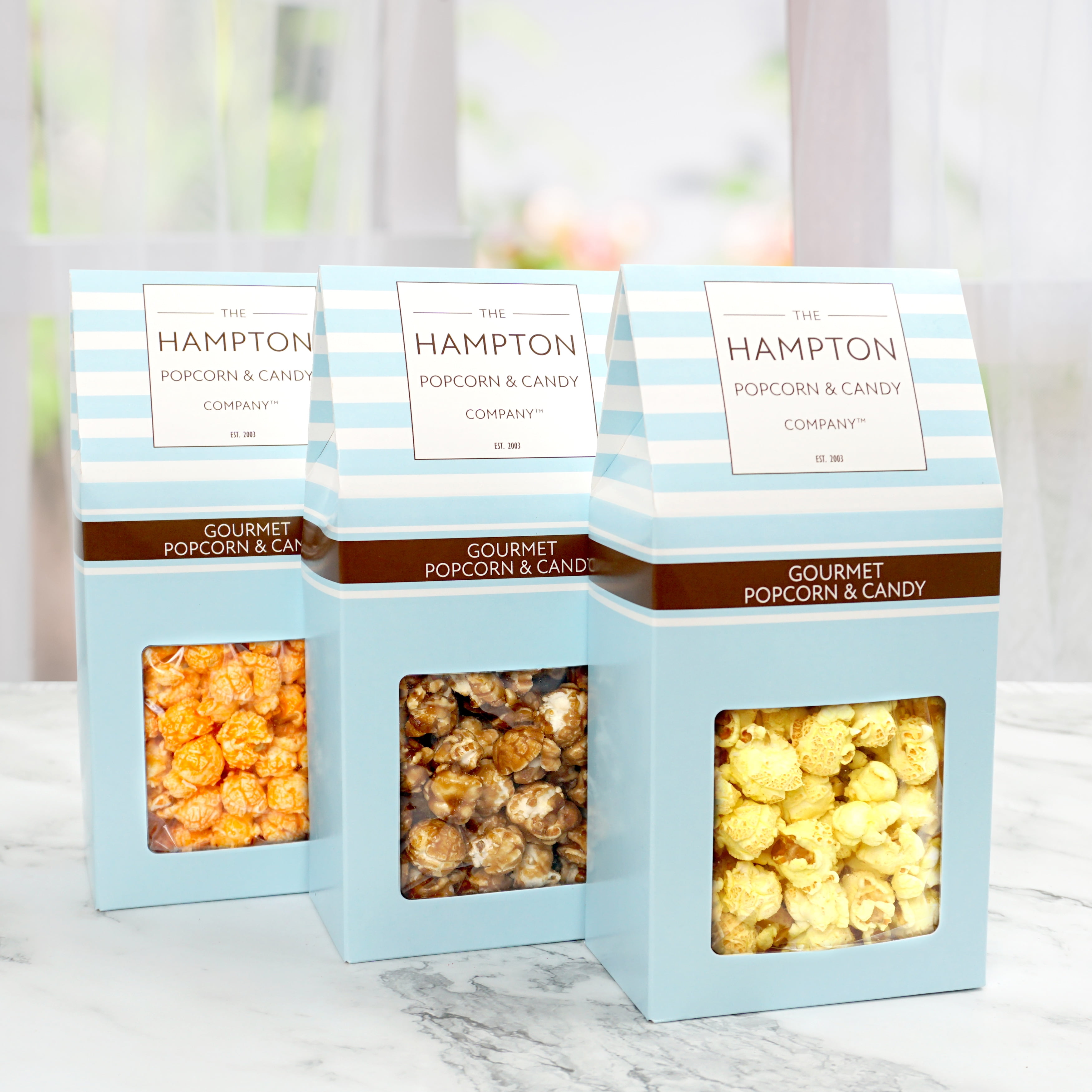 3 Flavor Gourmet Popcorn Classic Gift Pack: Butter, Caramel & Orange ...