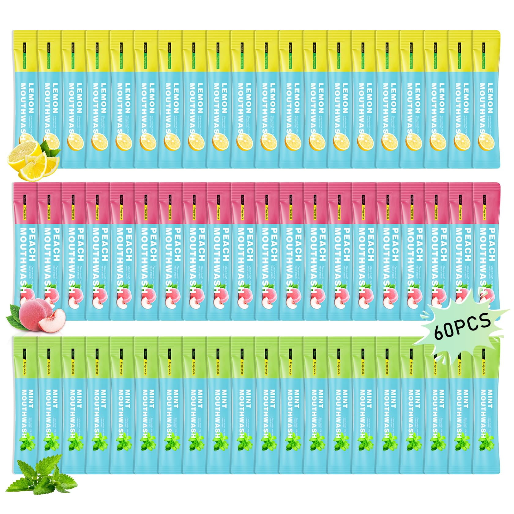 3 Flavors Mini Mouthwash DHF10 Travel Size, Portable Individual Travel ...