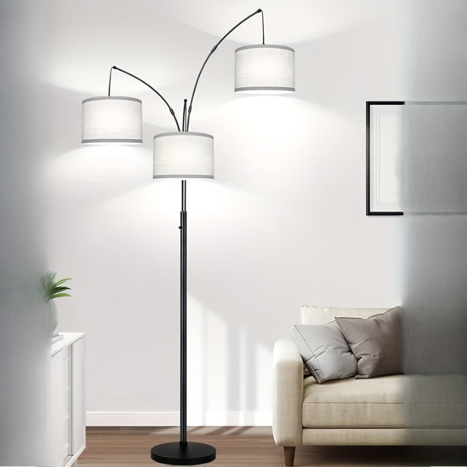 3- Floor Lamp with Remote Control & Stepless Dimmer - Heavy-Duty ...