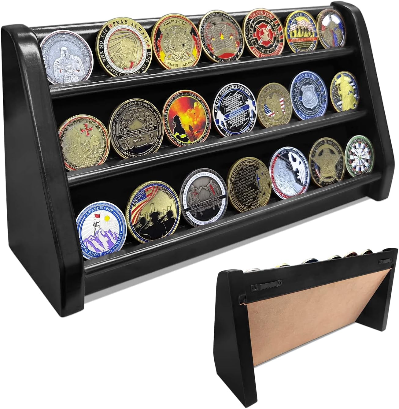 3 Floors Collectibles Challenge Coin Display Stand - Up to 21 Coins ...